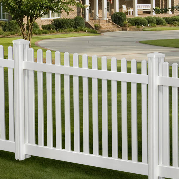 WamBamTraditionalFence Traditional 72'' H x 48'' W White Vinyl Gate ...