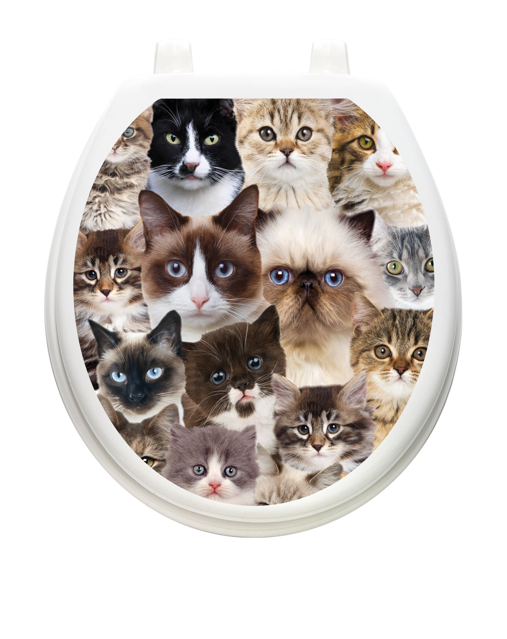 Toilet Tattoos Cats Galore Toilet Seat Sticker, Lid Decal & Reviews ...