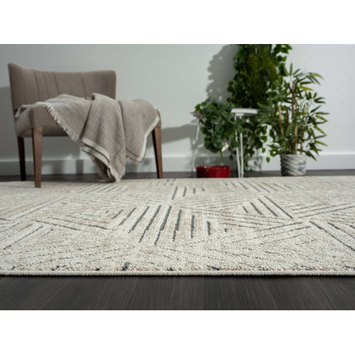 Wrought Studio Acacius Performance Cream/Grey Rug | Wayfair