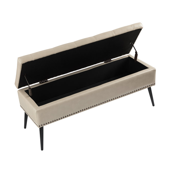 The Twillery Co.® Kajana Faux Leather Storage Bench | Wayfair
