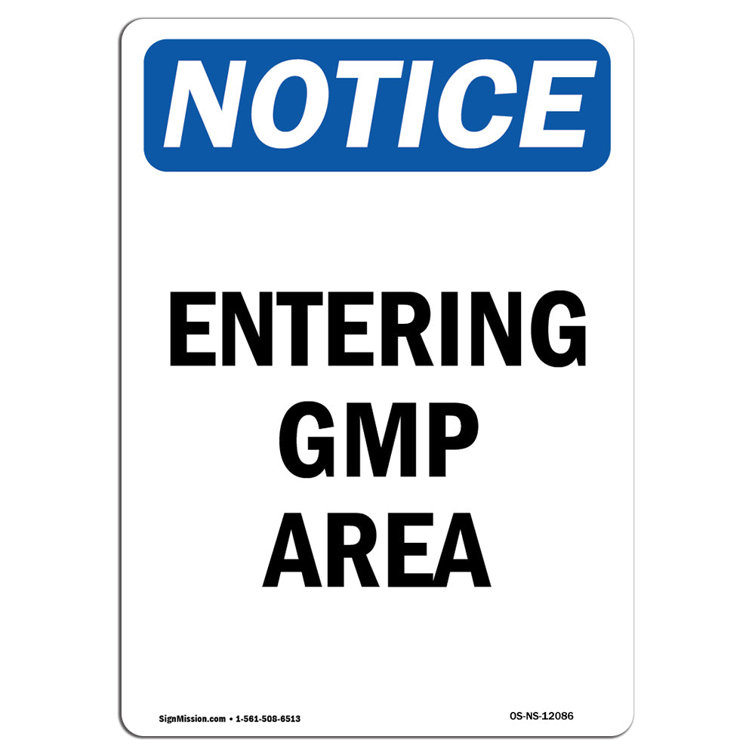 SignMission Entering Gmp Area Sign | Wayfair