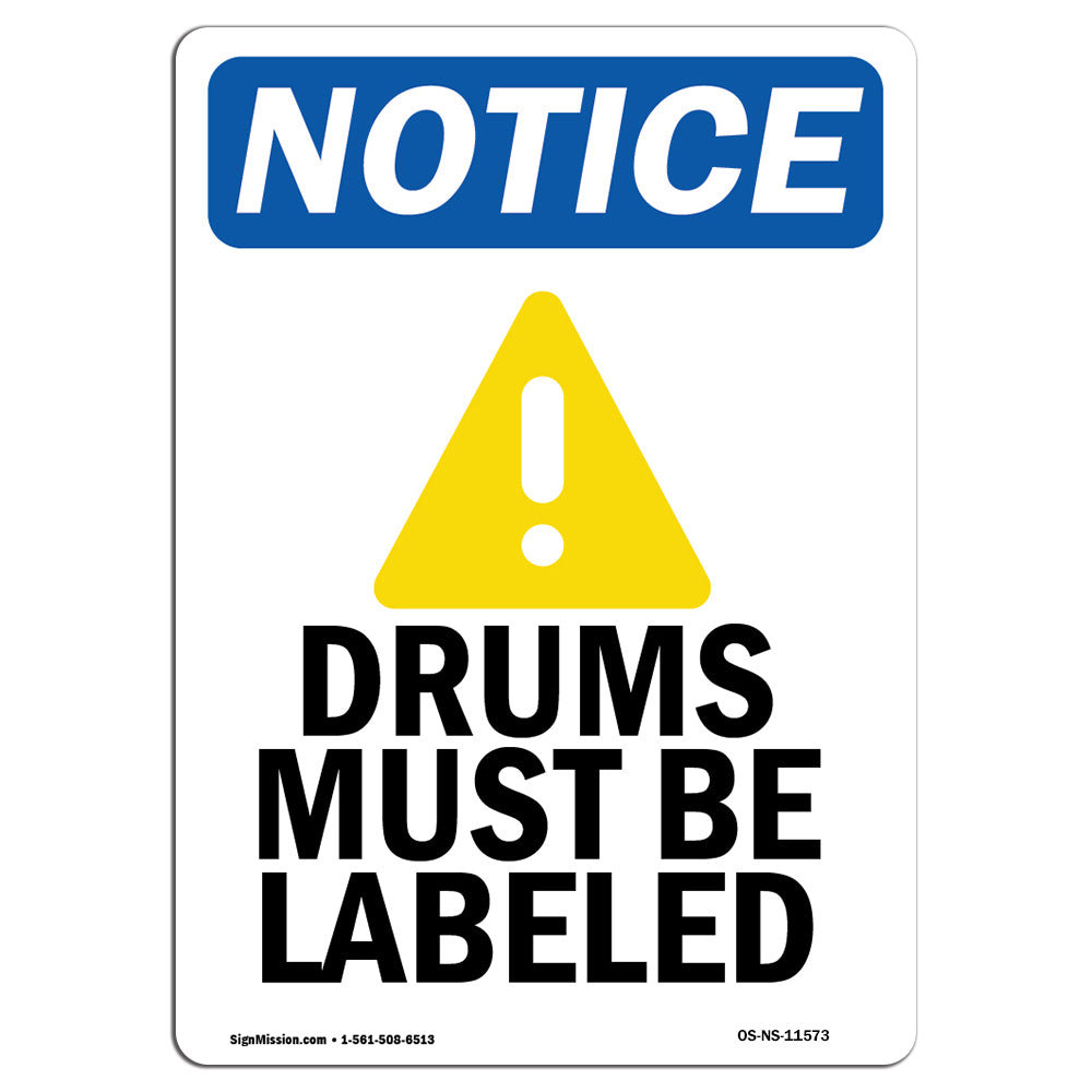 SignMission Drums Must Be Labeled Sign With Symbol | Wayfair