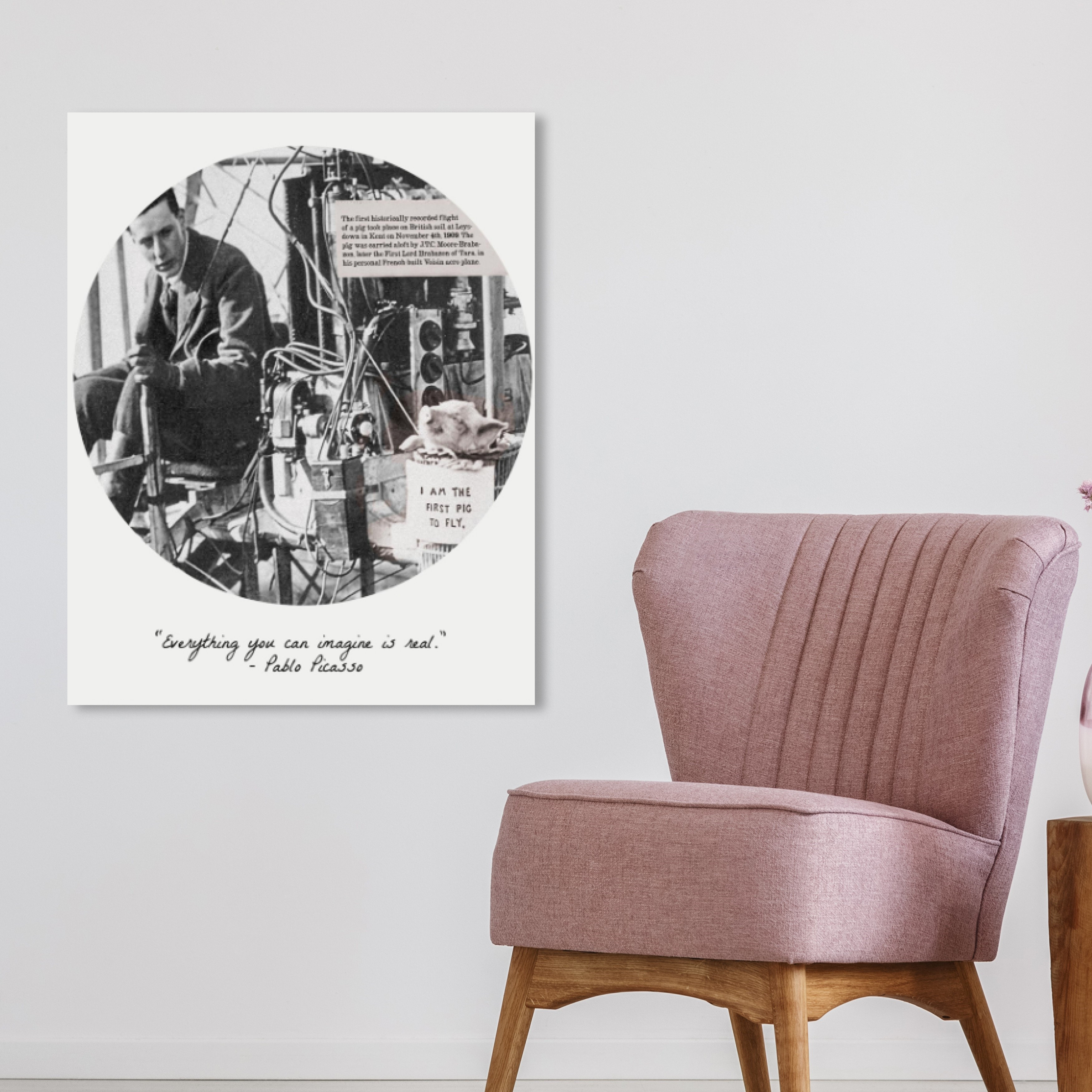 Art Remedy Ists First Pig To Fly Framed On Canvas Photograph | Wayfair