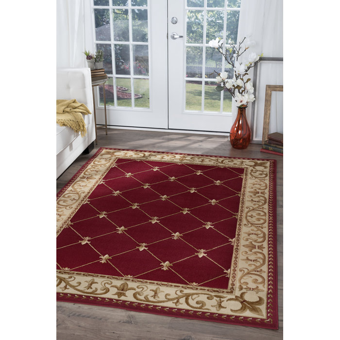 Astoria Grand Clarence Performance Red/Beige/Gold Rug & Reviews | Wayfair