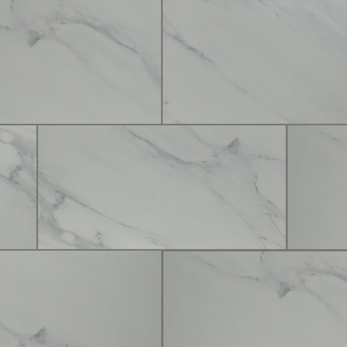 Qube Tiles Spectrum Marble 12" X 24" Carrara Polished Porcelain Floor ...