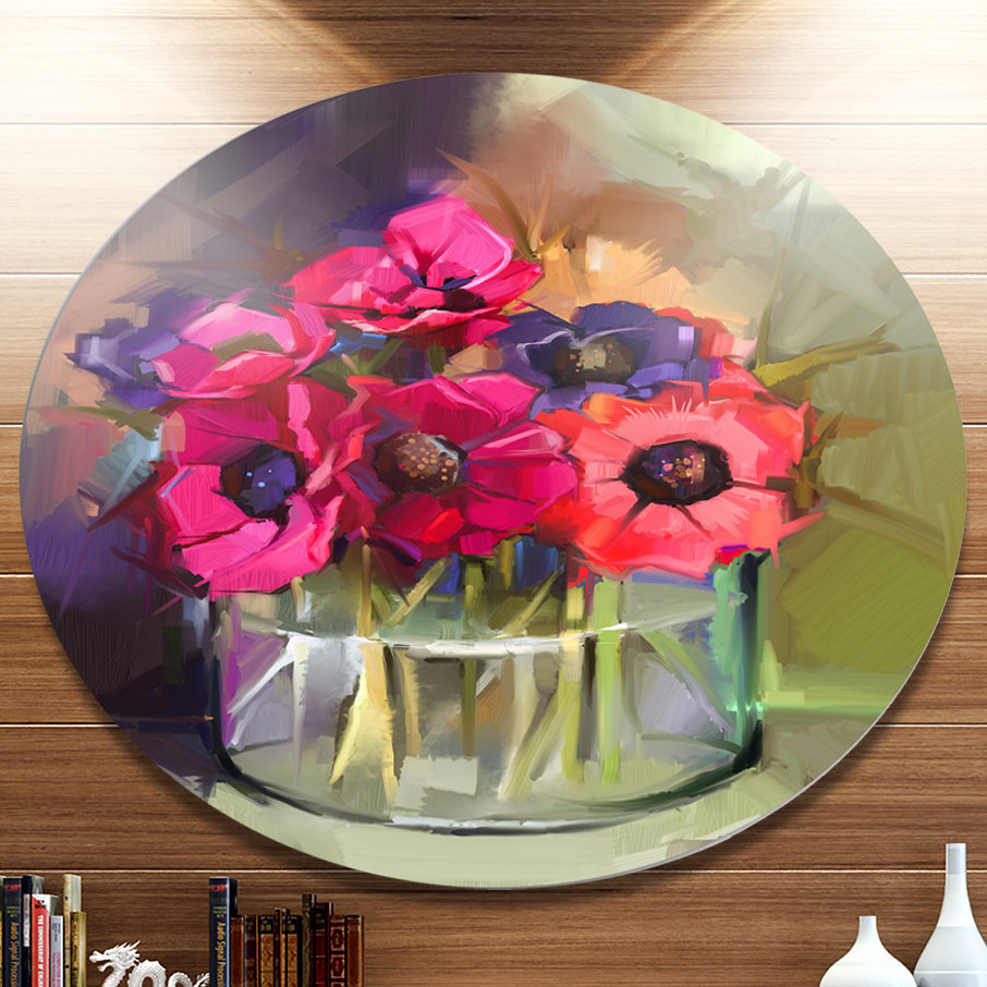 DesignArt Red Anonymous Flower Bouquet On Metal Print | Wayfair