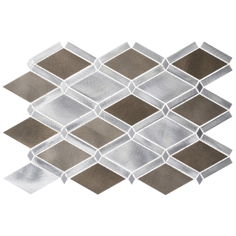 Andova Geom Aluminum Metal Diamond Mosaic Wall & Floor Tile | Wayfair