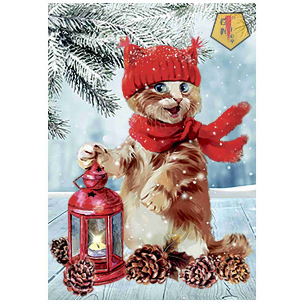 Arlmont & Co. Winter's Tale Funny Cat Kitten Holly 2-Sided Polyester ...