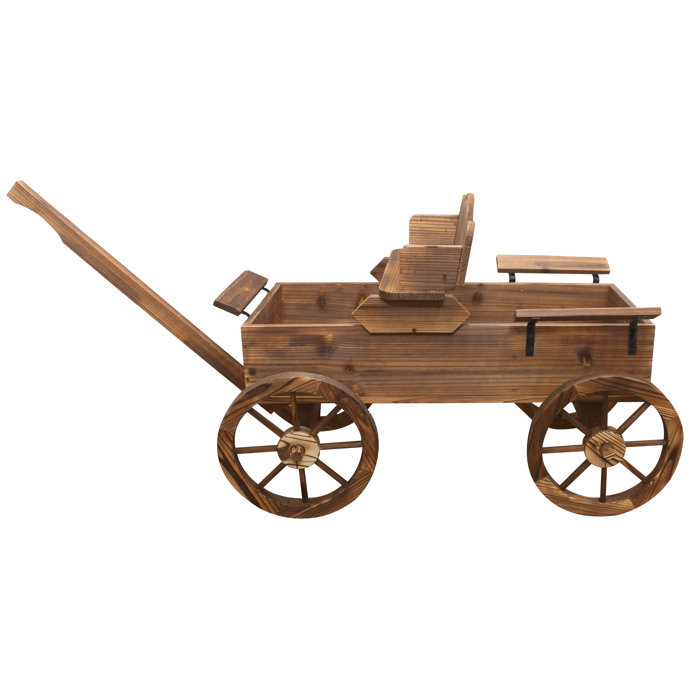 Rosalind Wheeler Mcgee Charred Wood Wheelbarrow Planter & Reviews | Wayfair