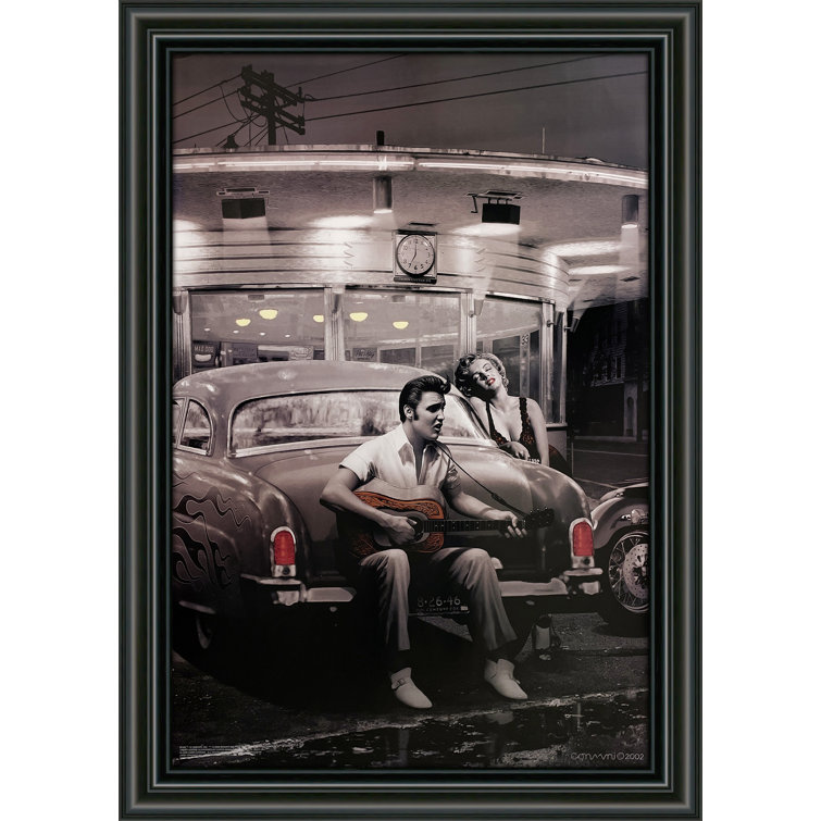 Latitude Run® Elvis & Marilyn Monroe Framed On Paper Photograph | Wayfair