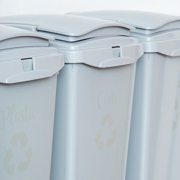 Addis Housewares Addis 3 Piece Set Recycling Trash Waste Utility ...