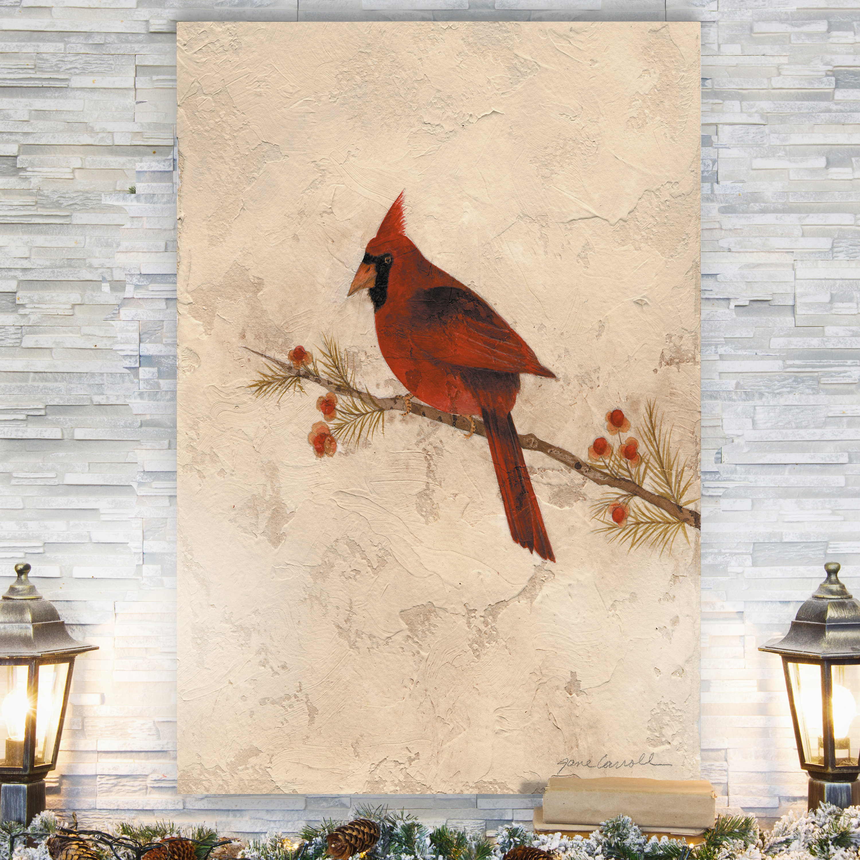 The Holiday Aisle® Cardinal by Parvez Taj - Wrapped Canvas Print | Wayfair