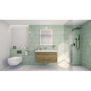 Wrought Studio Vicaro 41.5'' Wall Mounted Single Bathroom Vanity with ...