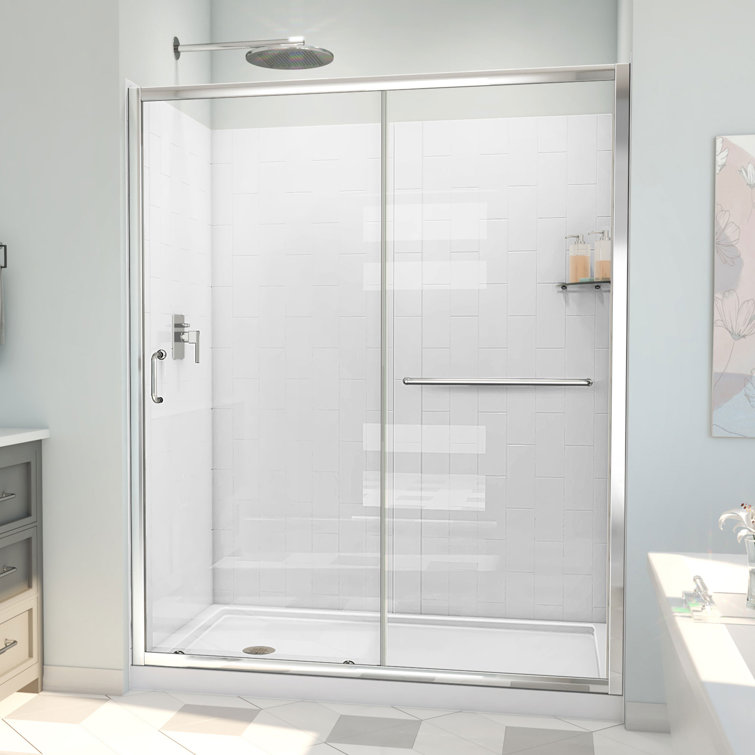 DreamLine 60" W x 32" D x 78" H Semi-Frameless Rectangle Shower Kit ...