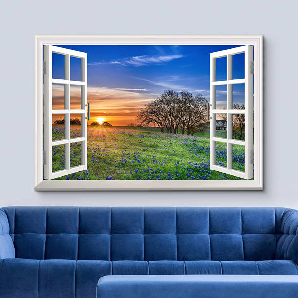 IDEA4WALL Window Scenery Spring Forest - Print | Wayfair