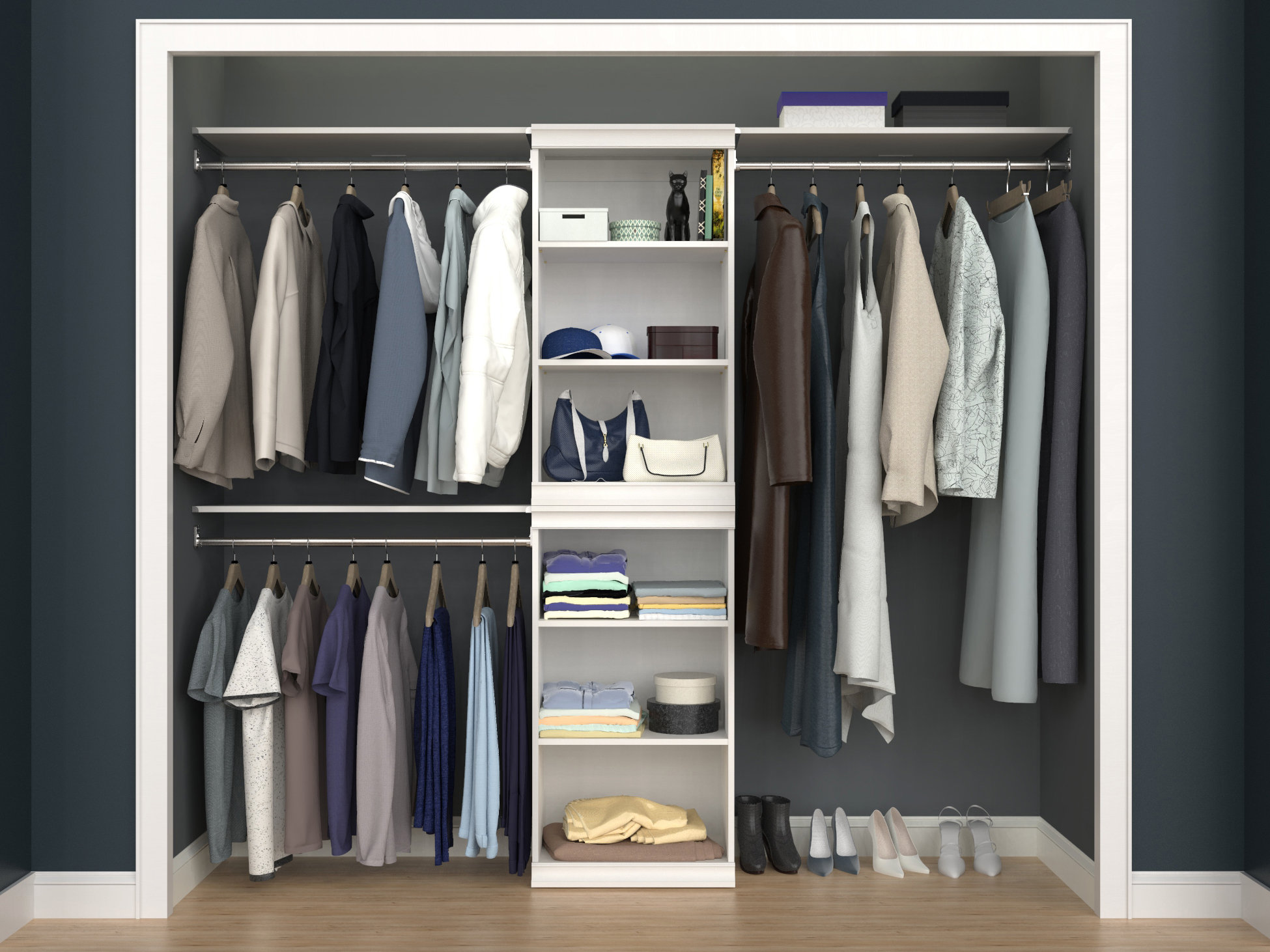 ClosetMaid Modular Storage 73" W - 93" W Closet System Starter Kit ...