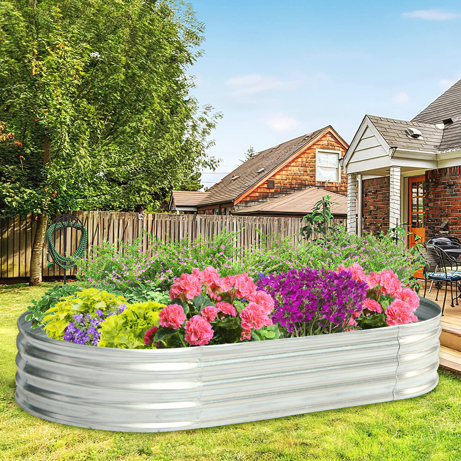 Arlmont & Co. 6X3x1ft Galvanized Garden Bed, Outdoor Elevated Raised ...