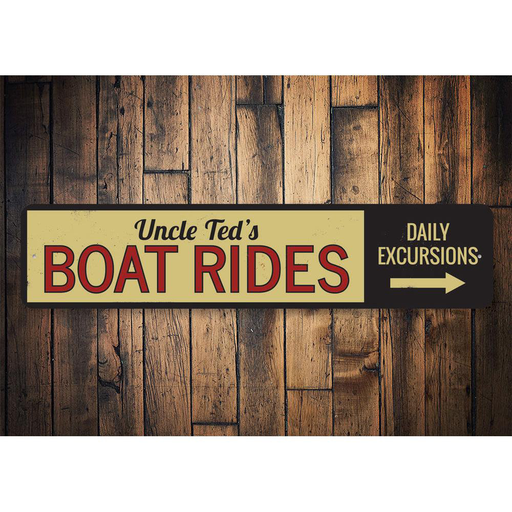 Lizton Sign Shop, Inc Boat Rides Directional Aluminum Sign | Wayfair