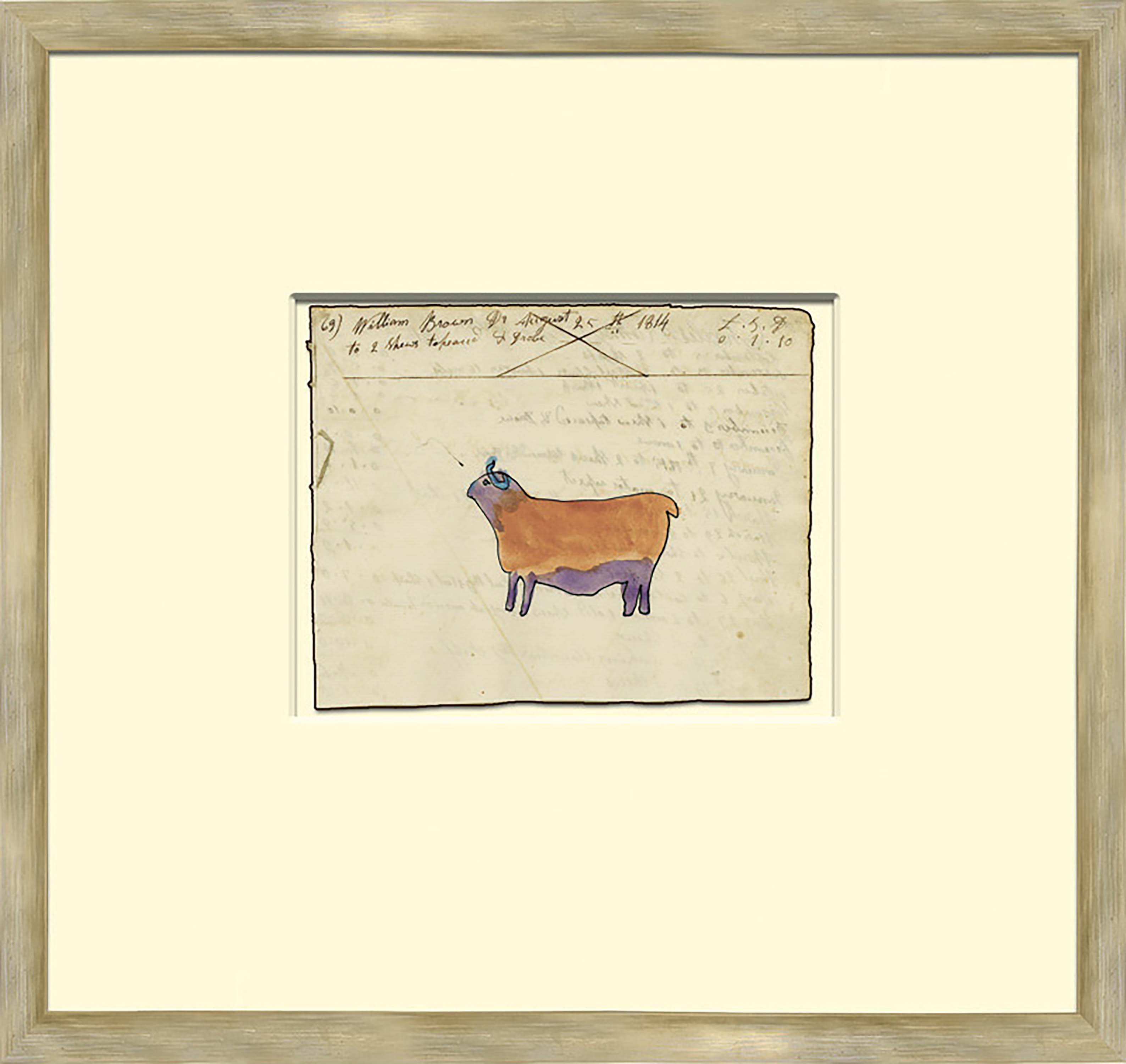 Soicher-Marin Cow- Sm. Mennonite Ledger Drawing' Framed Painting | Perigold
