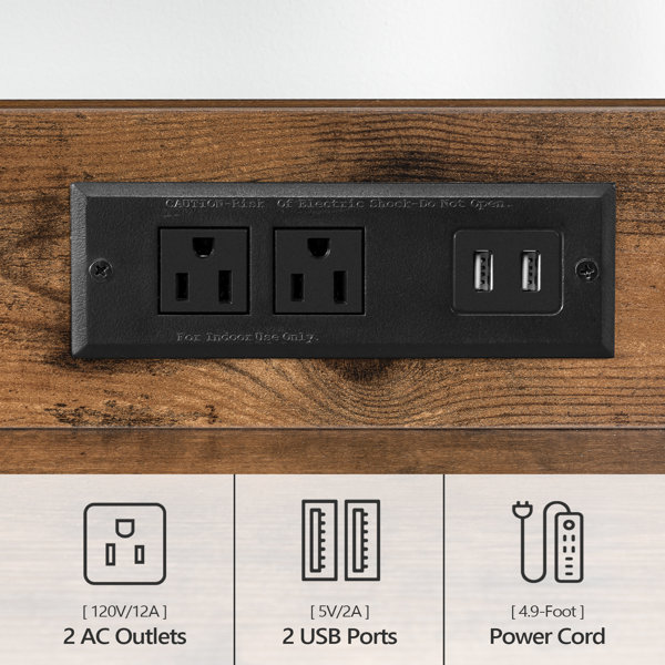 ALLOSWELL 3-Tier Mobile Printer Stand with Power Outlets and USB Ports ...