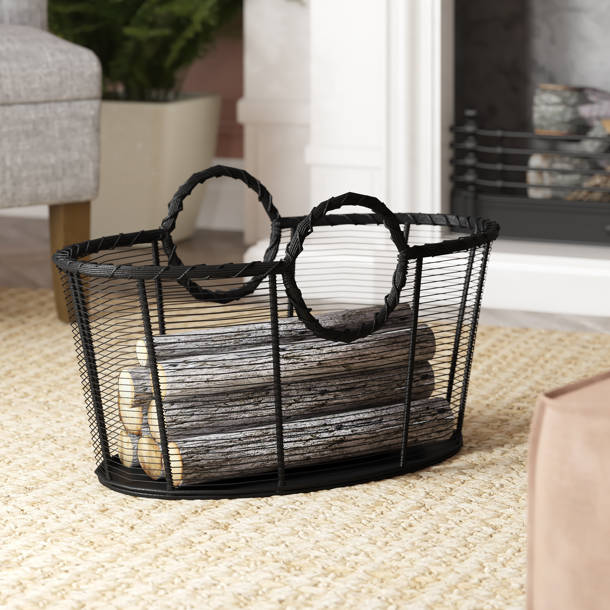 Gracie Oaks Abdulkareem 40'' W Metal Log Rack & Reviews | Wayfair