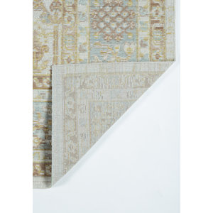 Bungalow Rose Ange Performance Ivory/Sea Green Rug & Reviews | Wayfair