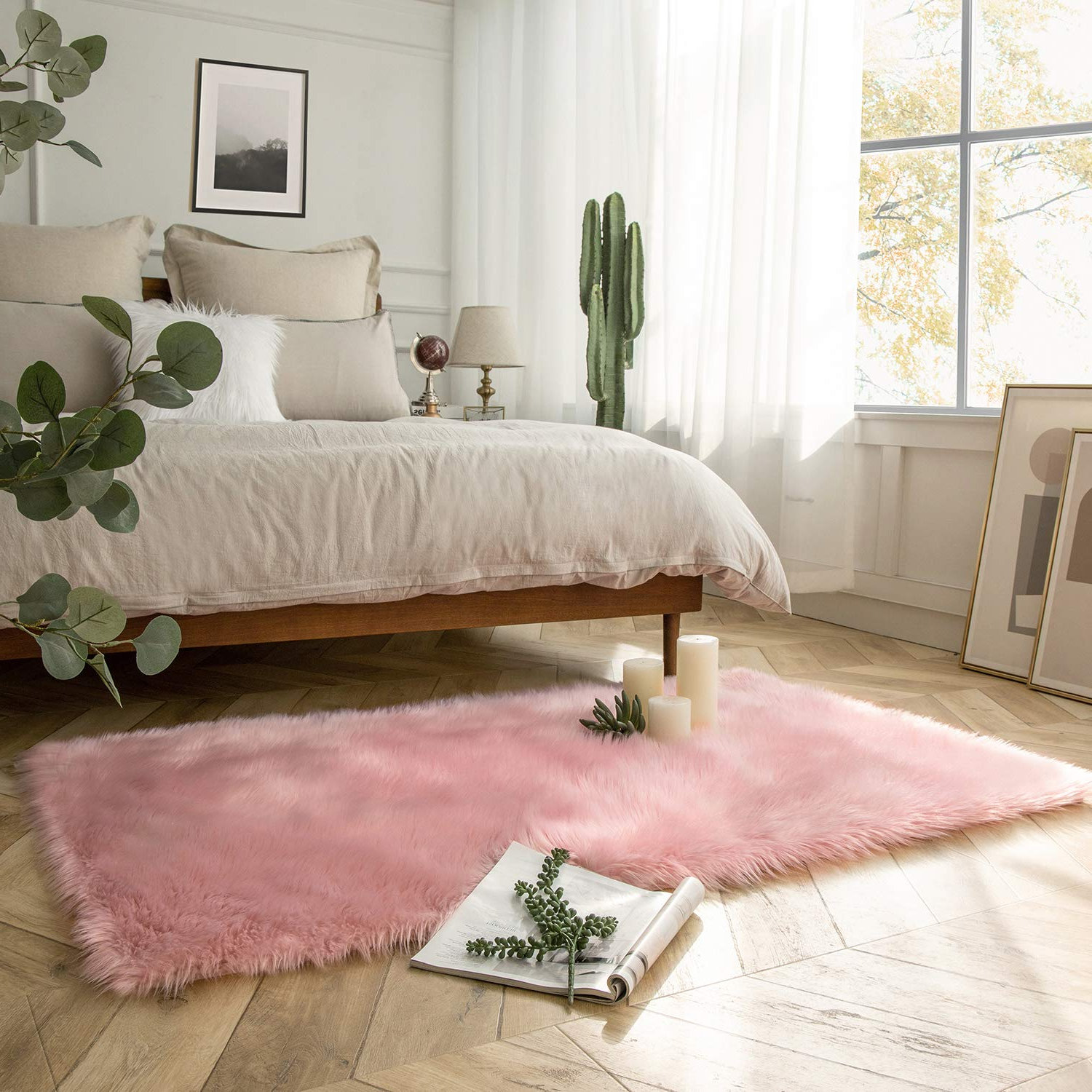 iLiebe Luxury Faux Sheepskin Fur Area Rug Soft Fluffy Rugs, Shag Plush ...