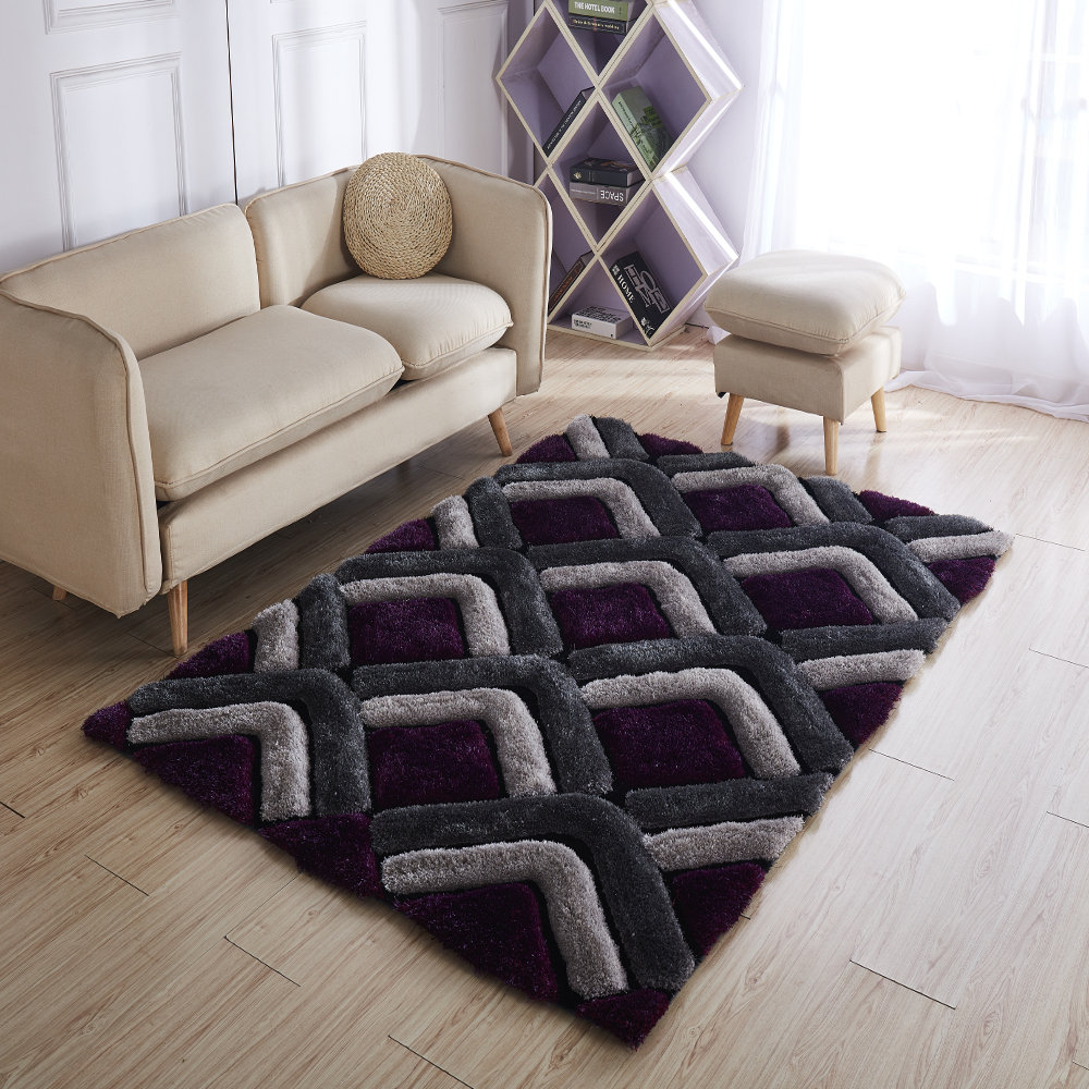 Latitude Run® Corey-Leigh Shag Plum Area Rug | Wayfair