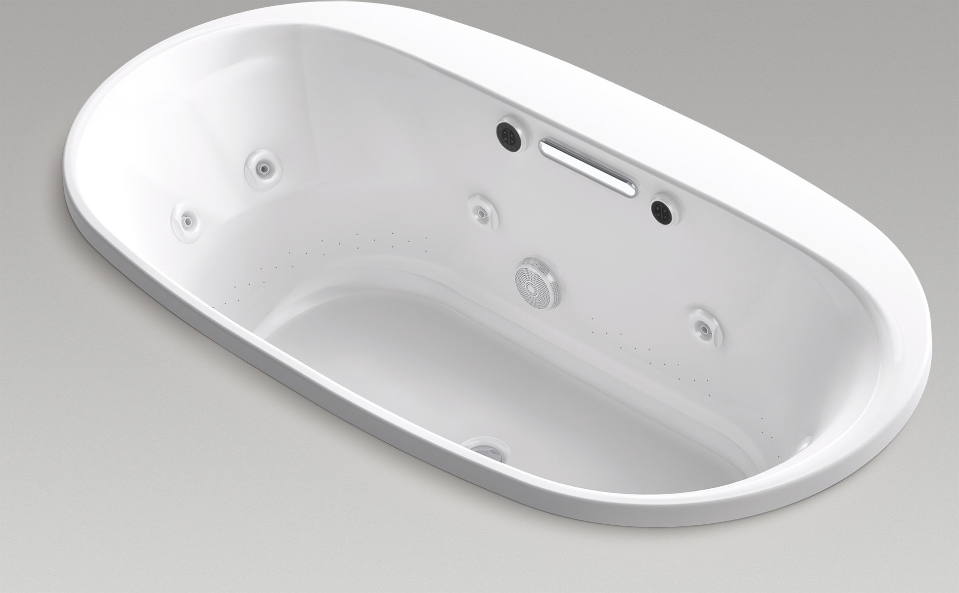 Kohler 66" x 36" Drop In Undermount Air Cast Iron Bathtub with Heater ...