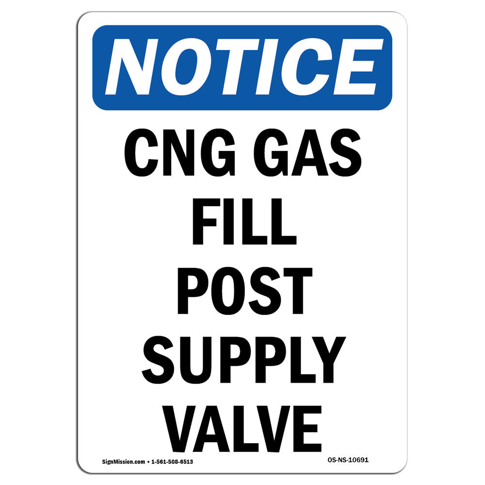 SignMission CNG Gas Fill Post Supply Valve Sign | Wayfair