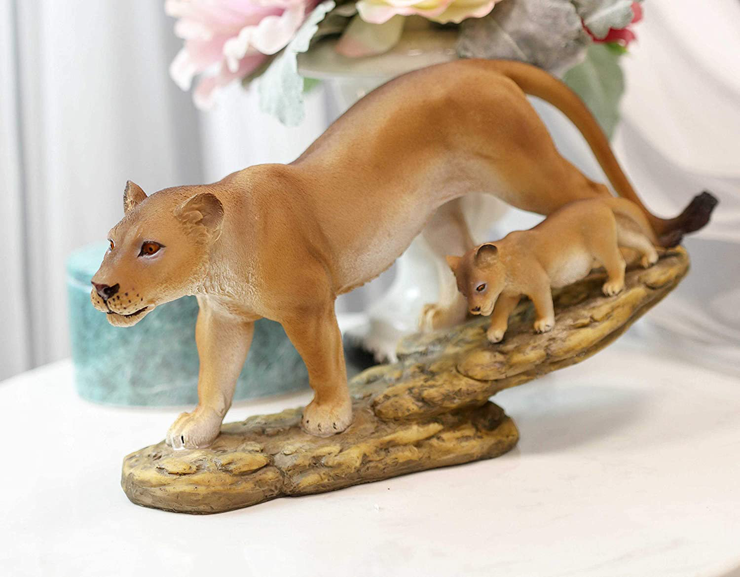 Dakota Fields Berends Safari African Lioness With Cub Figurine | Wayfair