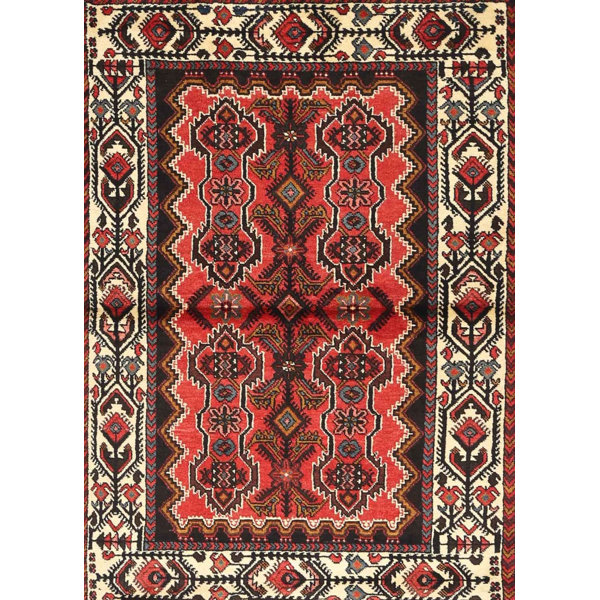 Hokku Designs Sule Handmade Wool Red Rug | Wayfair