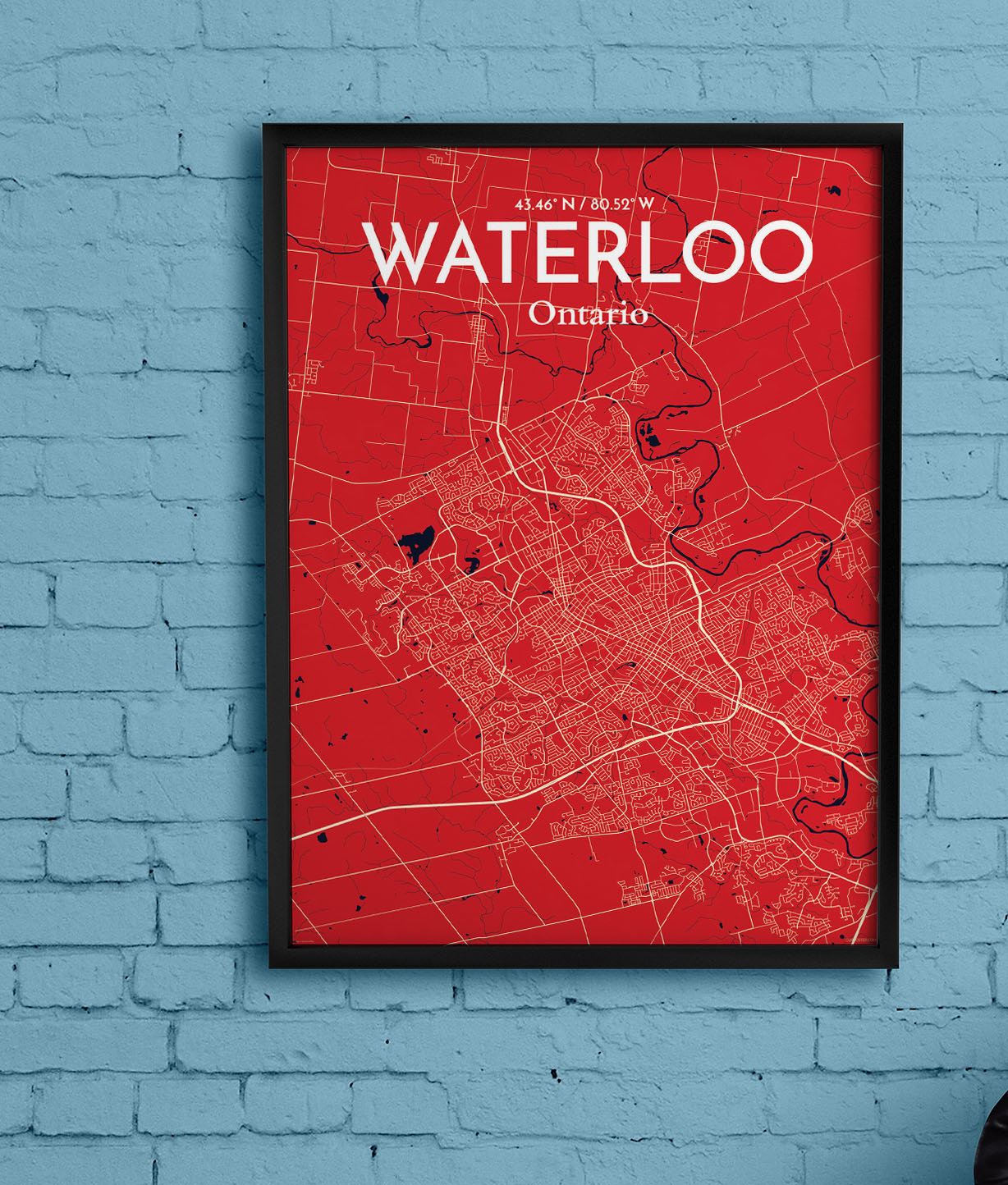 OurPoster.com Waterloo City Map - Graphic Art | Wayfair