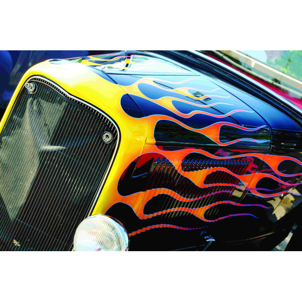Ebern Designs Flame Car - Wrapped Canvas Photograph | Wayfair