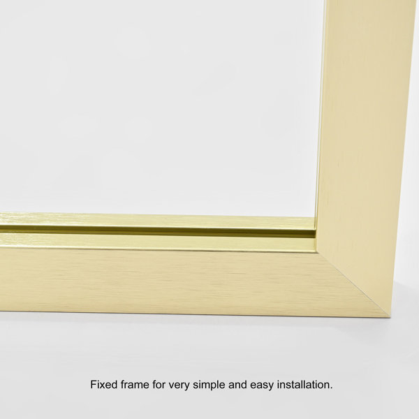 Vinnova 34'' - 34'' W x 74'' H Framed Fixed Glass Panel with Frosted ...