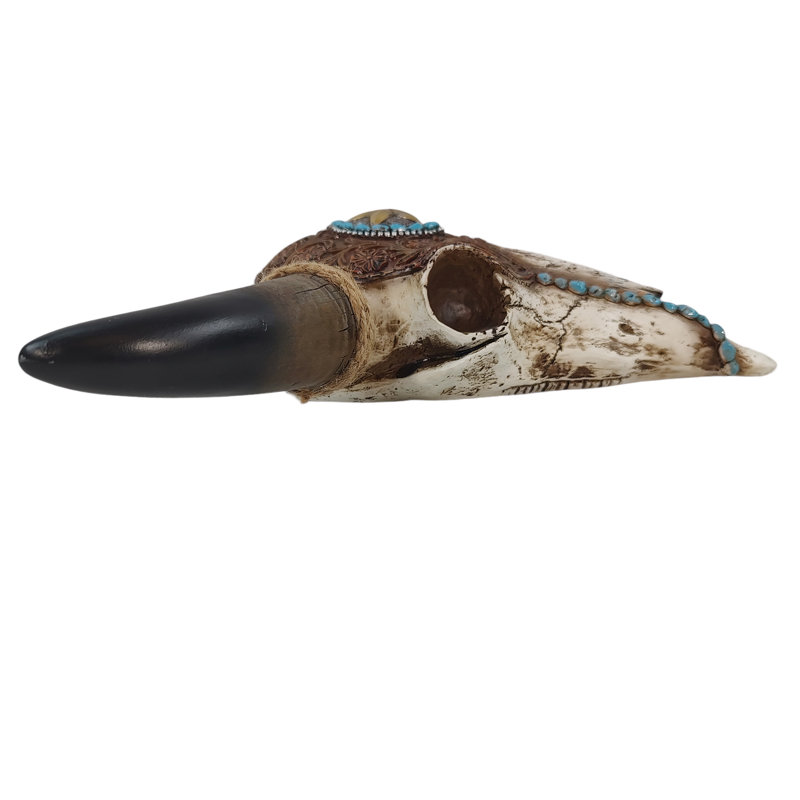 De Leon Collections Distressed Tooled Leather Cow Bull Skull with Star ...
