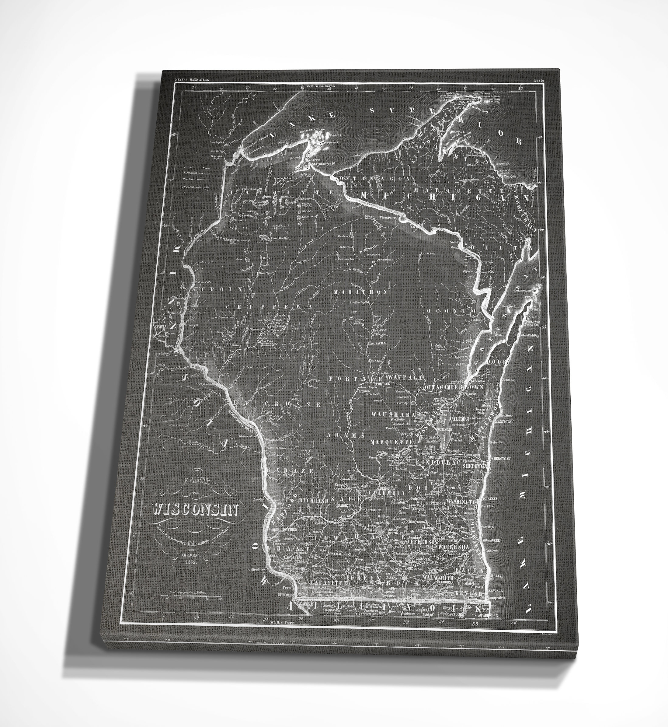 WexfordHome Wisconsin Sketch Map On Canvas Graphic Art | Wayfair