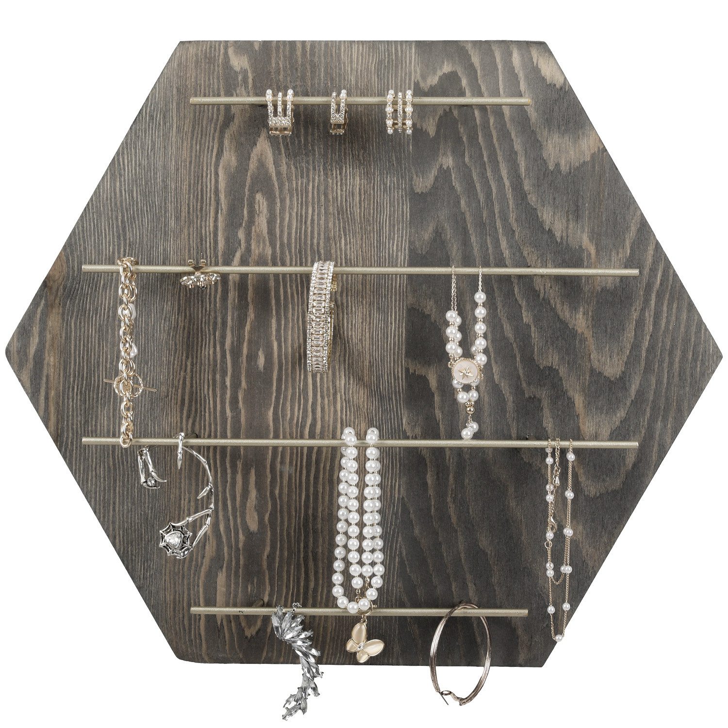 Millwood Pines Wall Jewelry Necklace Bracelet Storage Holder | Wayfair