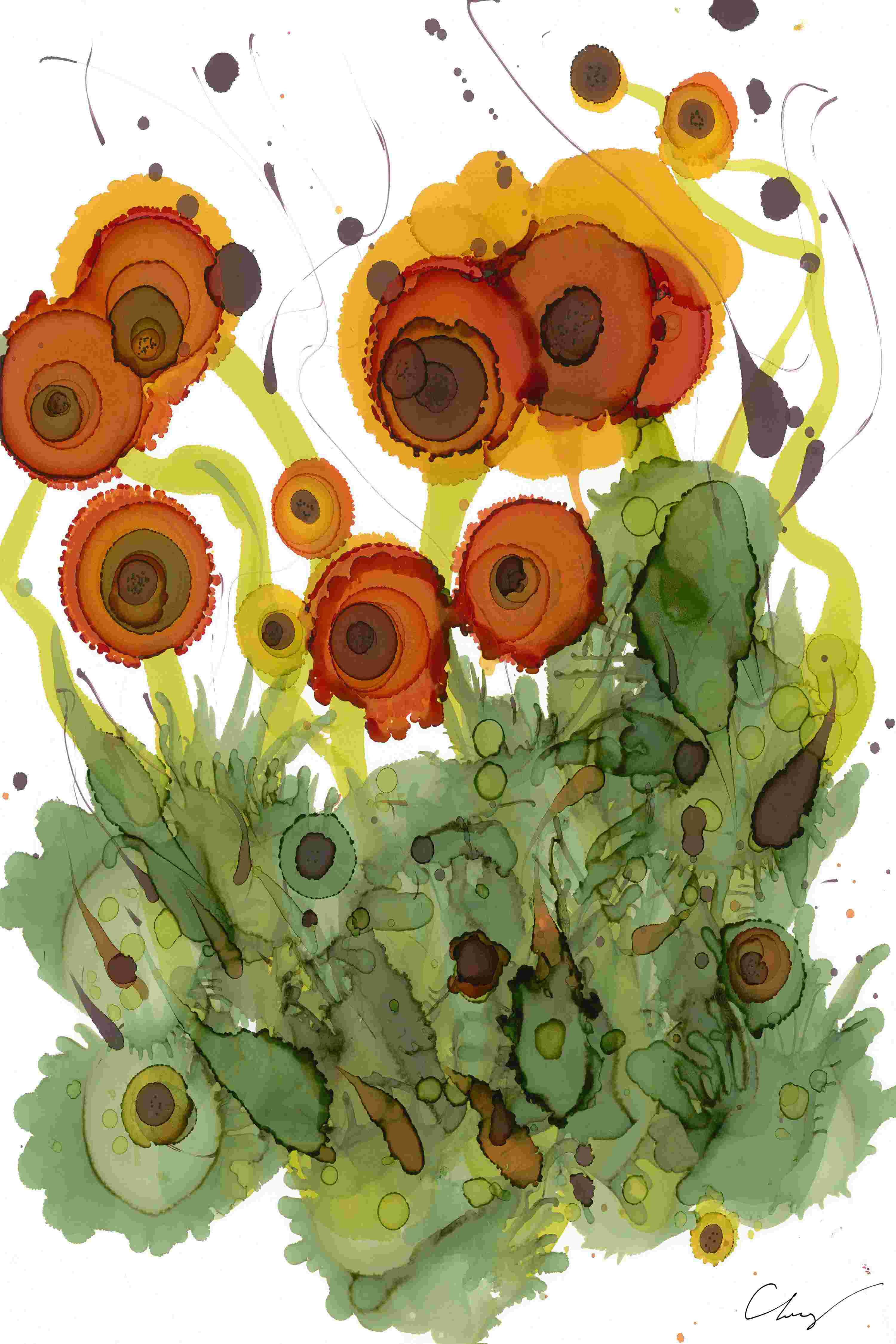 Rosalind Wheeler Poppy Whismy VII by Cheryl Baynes - Unframed Painting ...