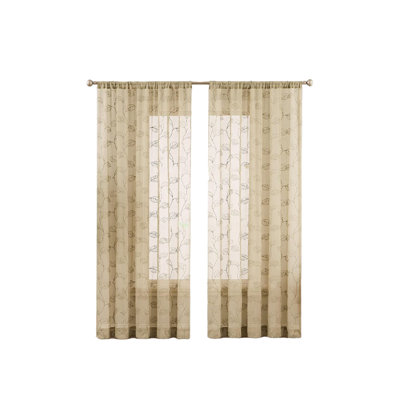 August Grove® Abniel Fabric Semi-Sheer Curtain Pair | Wayfair