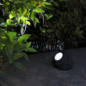 LIGHTSMAX Black Solar Powered Integrated LED Spot Light | Wayfair