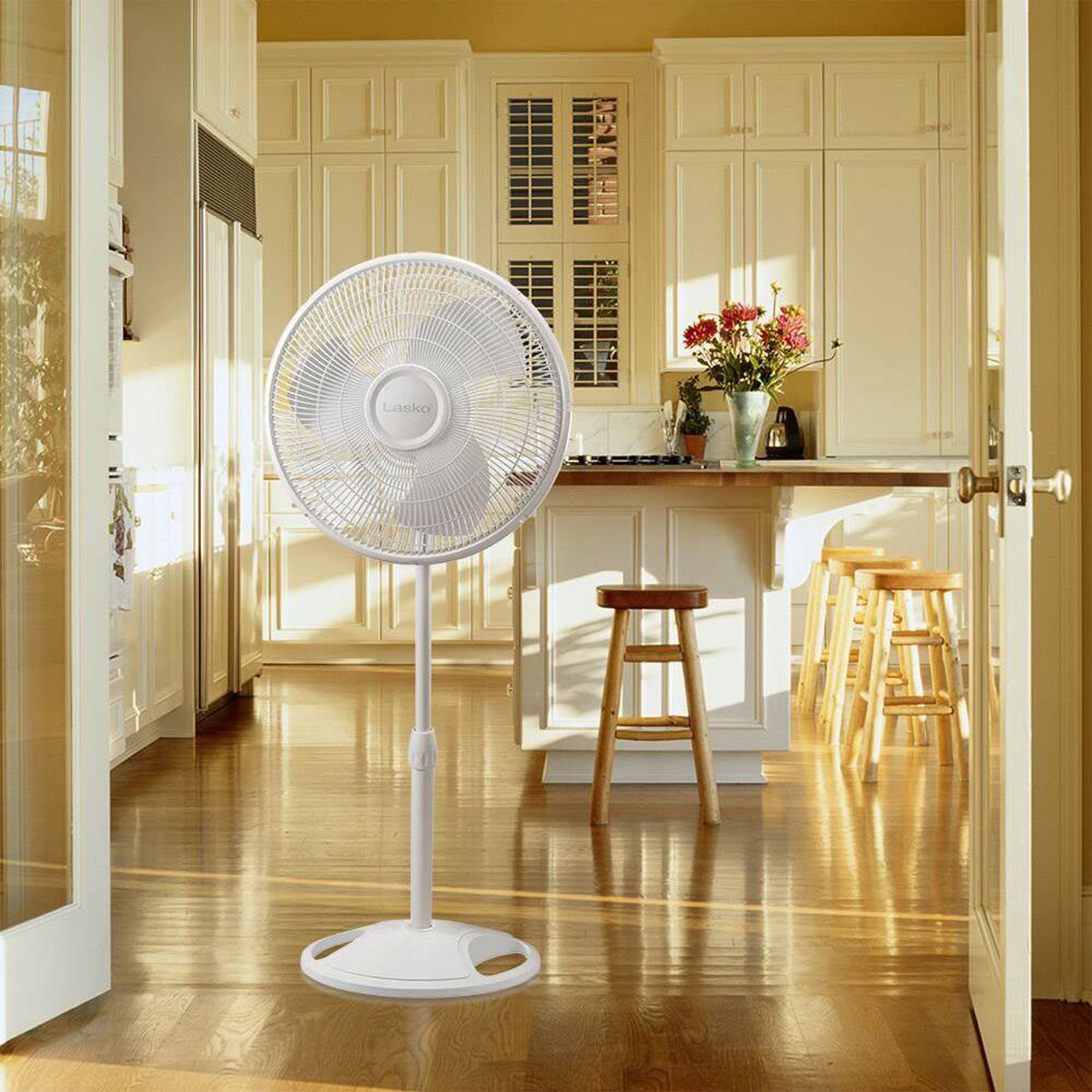 Lasko 16 Inch Oscillating Adjustable Tilting Pedestal Stand Fan, White ...