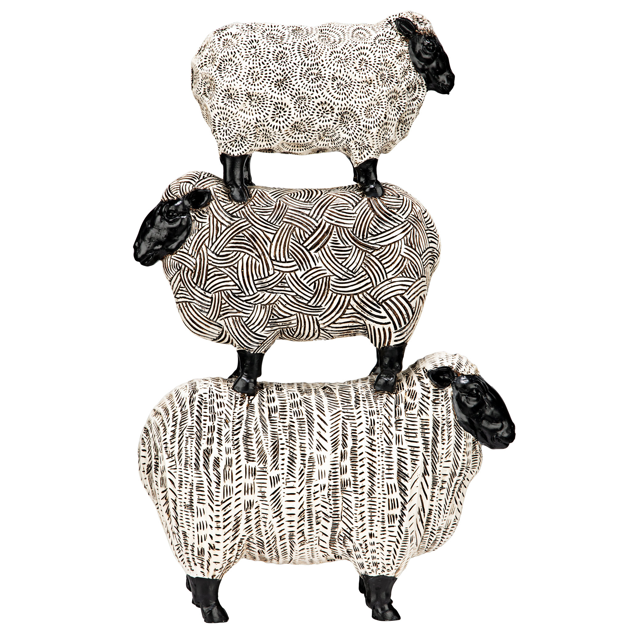 Design Toscano Stacked Sheep Spirit Animal Figurine | Wayfair