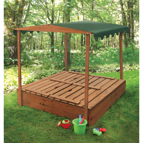 Best Choice Products 46.25" x 46.25" Solid Wood Square Sandbox with ...