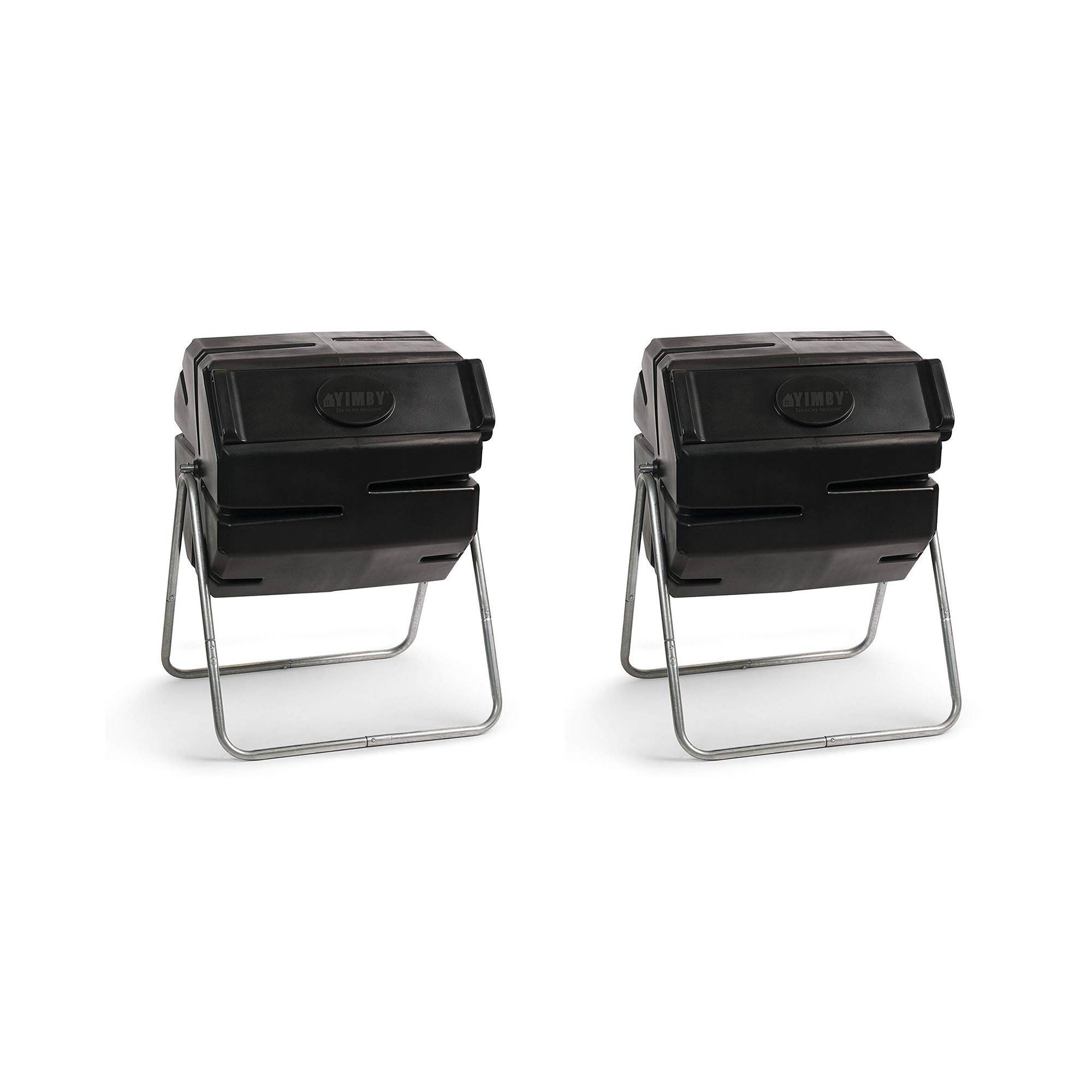 FCMP Outdoor 37 Gallon Single Chamber Roto Tumbling Compost Bin, Black ...