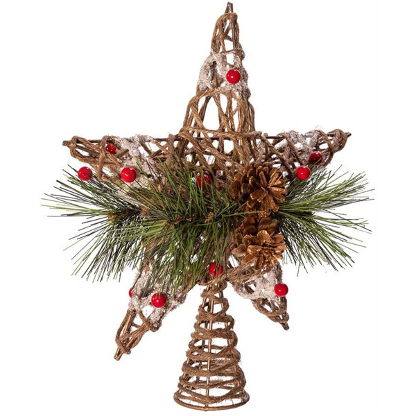 Kurt Adler Natural Star with Pinecones Tree Topper | Wayfair
