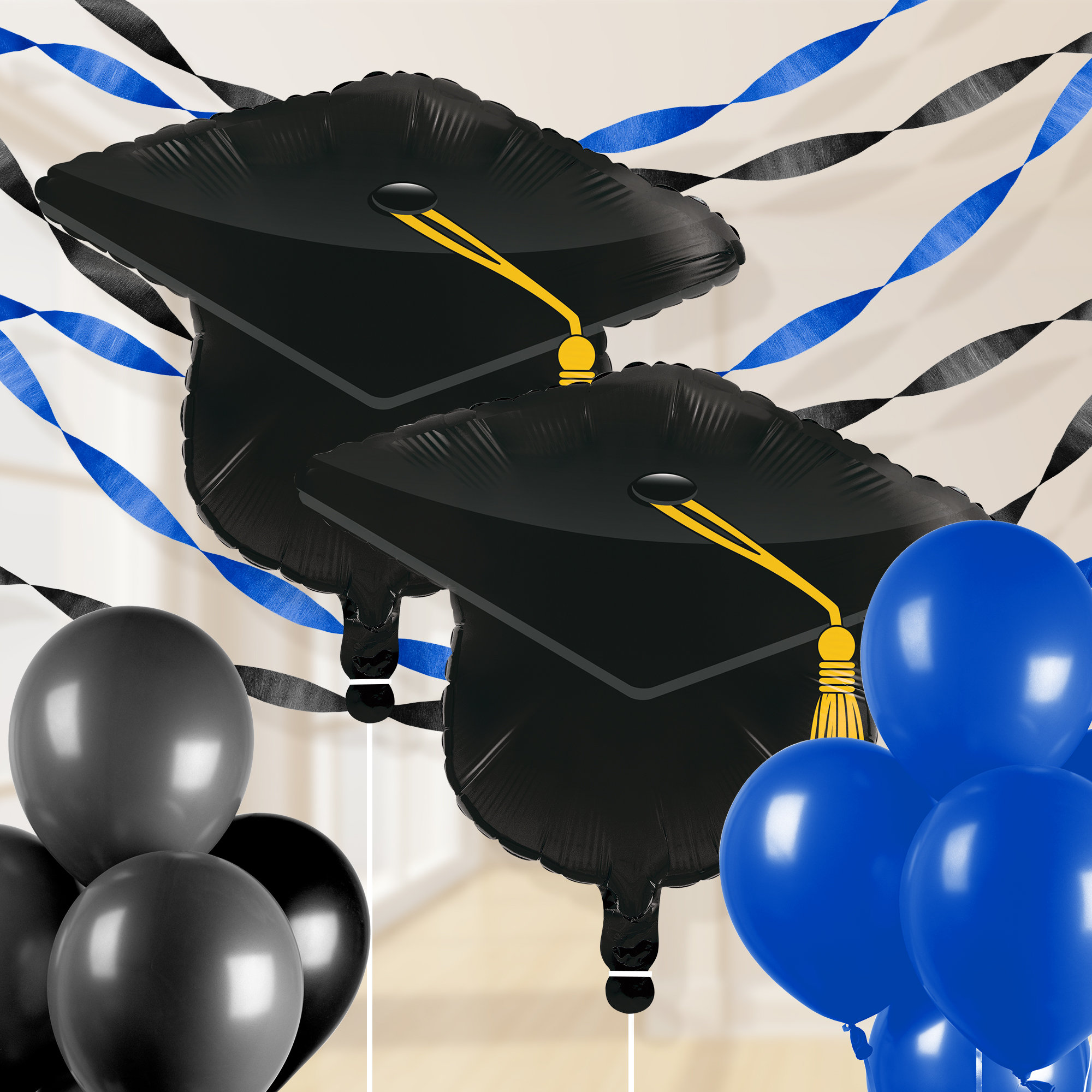 Creative Converting Blue Graduation Balloon Decorations Kit | Wayfair