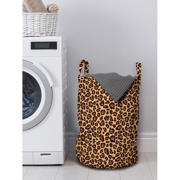 East Urban Home Leopard Print Laundry Bag, Pale Orange Background With ...