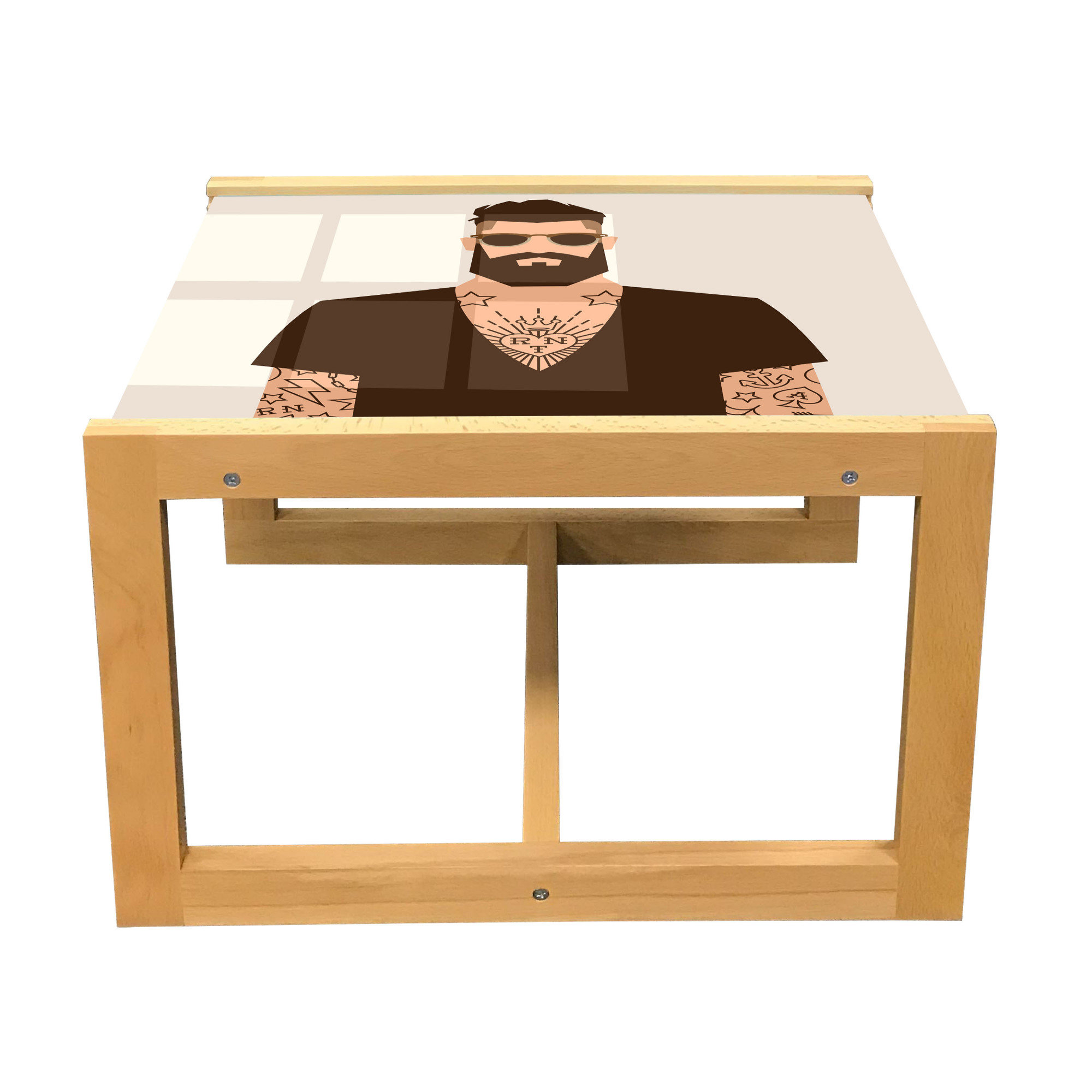 East Urban Home Young Man Coffee Table, Illustration Of Cartoon Hipster ...