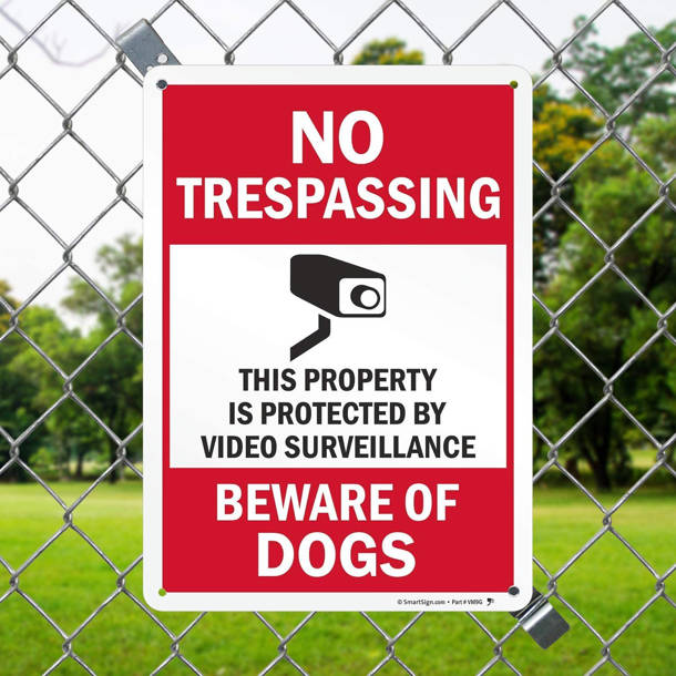SmartSign Warning 24 Hour Video Surveillance No Trespassing Sign | Wayfair